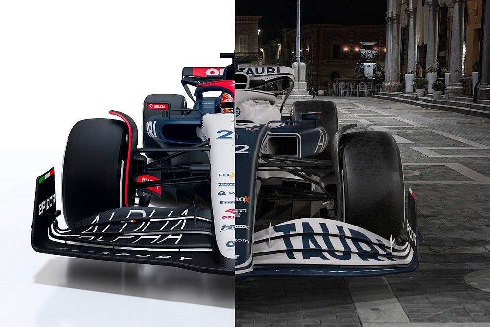 Vergleich Formel-1-Lackierungen 2023 vs. 2022: Alphatauri