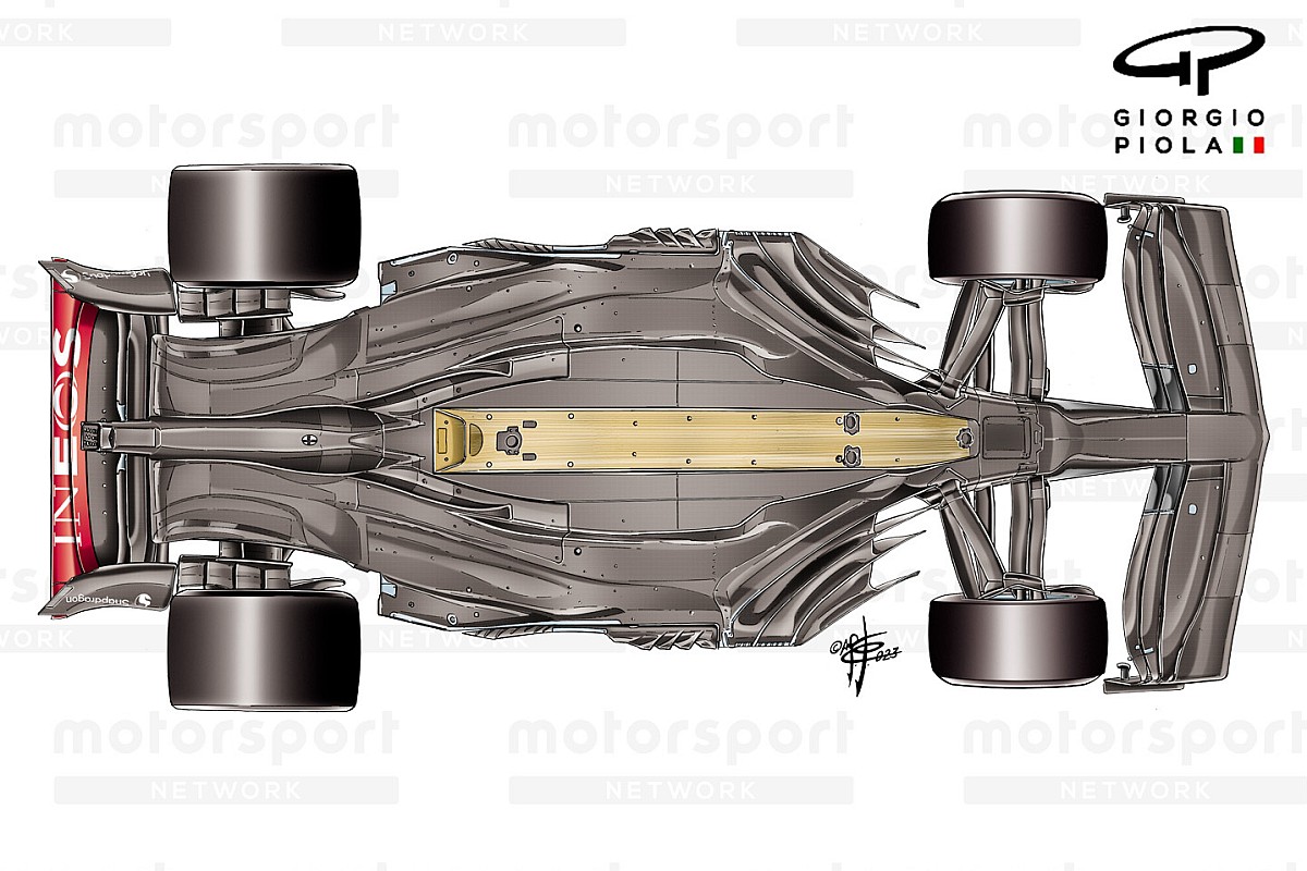 El Mercedes F1 de 2024: caja de cambios más corta y cockpit más atrás
