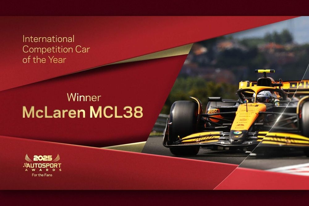 El McLaren MCL38 gana el premio al coche de competencia del año de ...