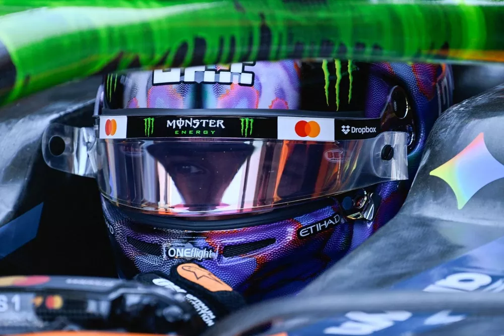 Lando Norris launches race-worn helmet prize draw for Sir Jackie ...