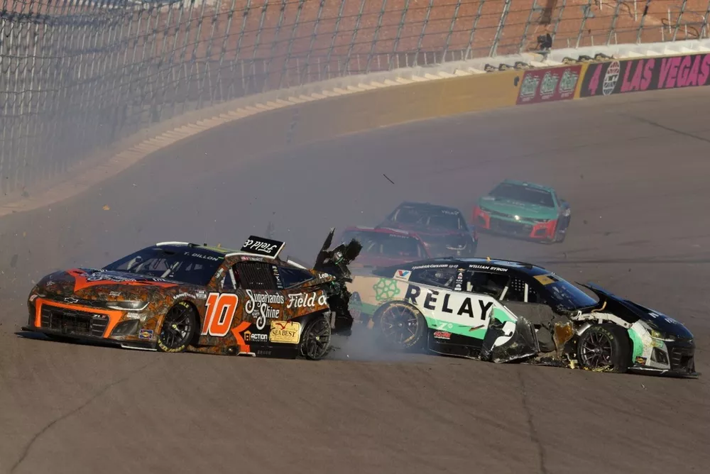 William Byron uninjured in violent pit entry wreck