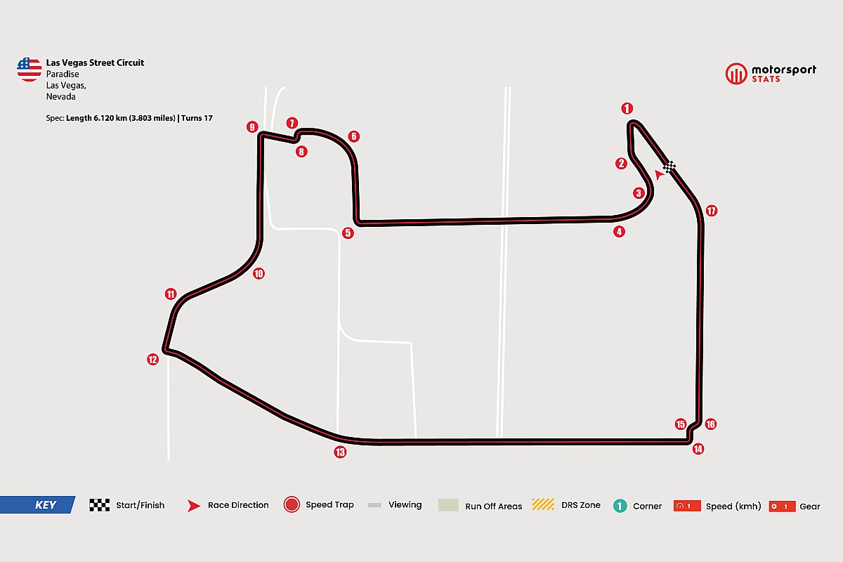 FIA maakt DRS-zones voor F1 Las Vegas bekend