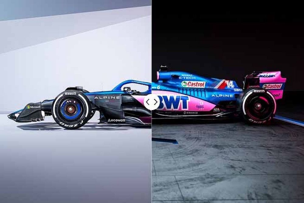 Vergleich Formel-1-Autos 2023 vs. 2022: Alpine