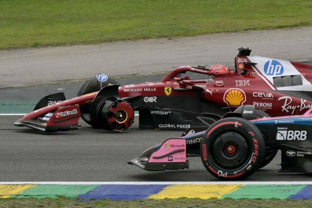 Charles Leclerc retires with damage from Brazil Grand Prix as Oscar ...