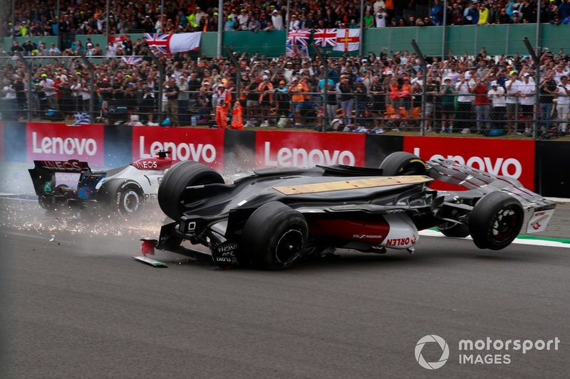 Gallery: Zhou Guanyu's British F1 GP crash in photos