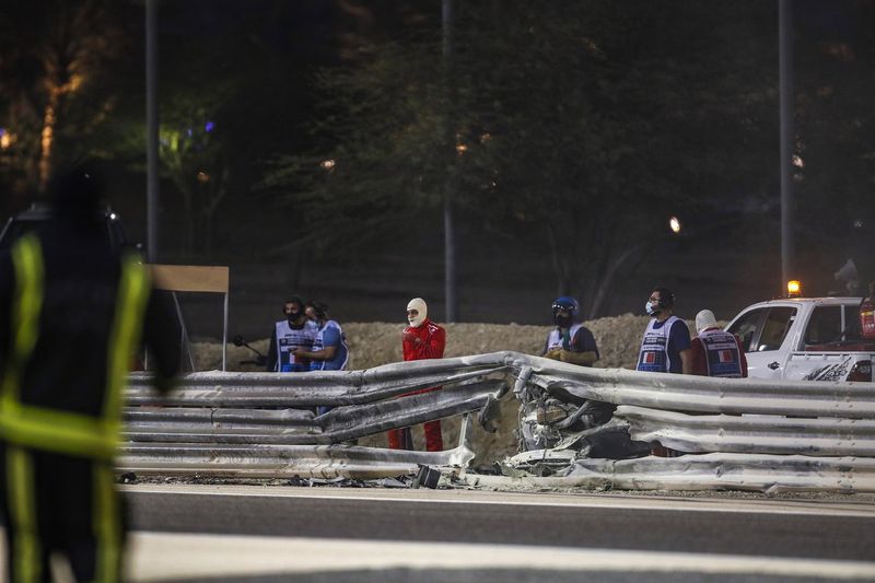 F1 photos: Romain Grosjean's Haas Bahrain fireball crash