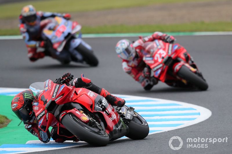MotoGP Japanese GP: Bagnaia grabs sprint win after Acosta's crash