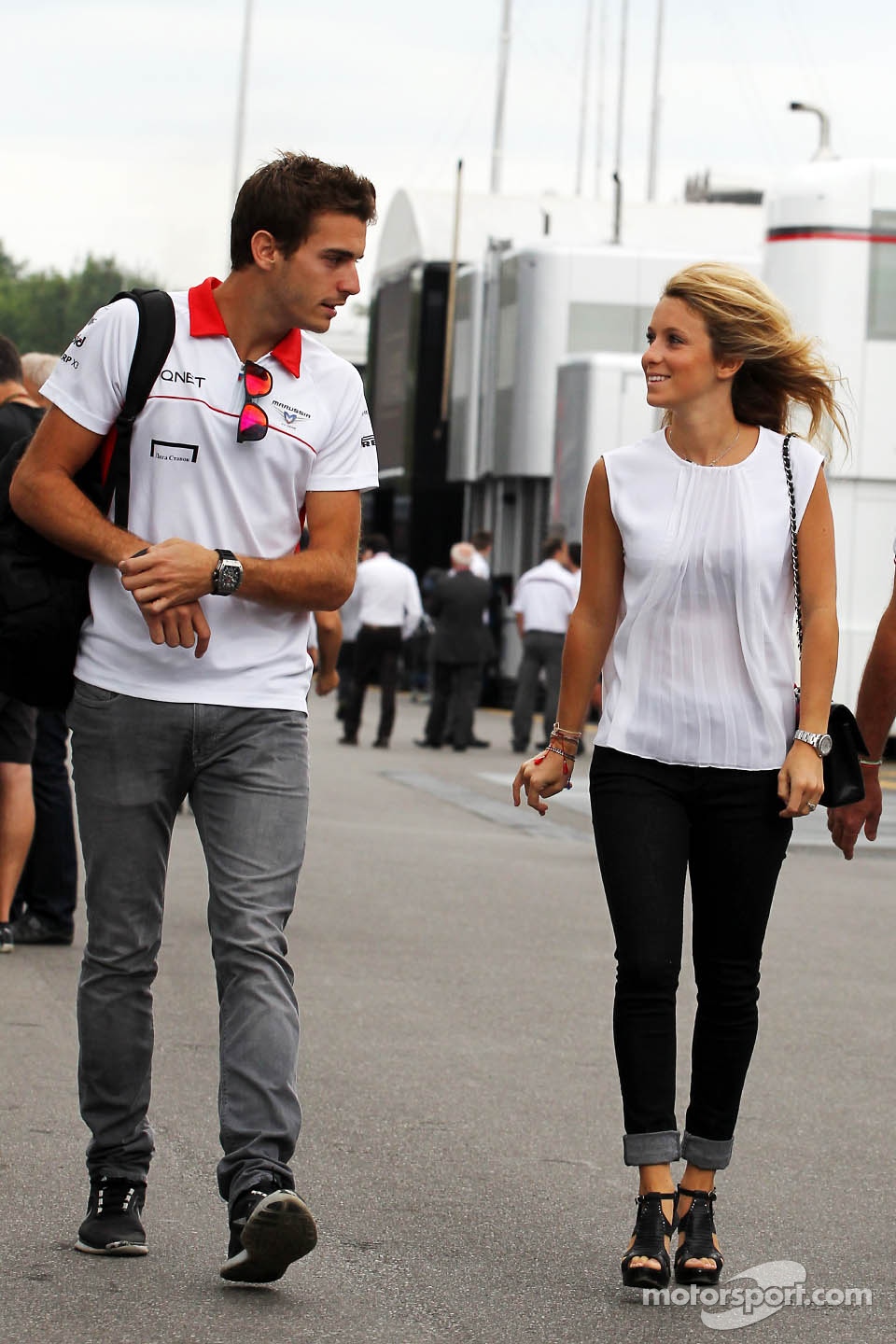 Jules Bianchi, Marussia F1 Team with girlfriend Camille Marchetti ...